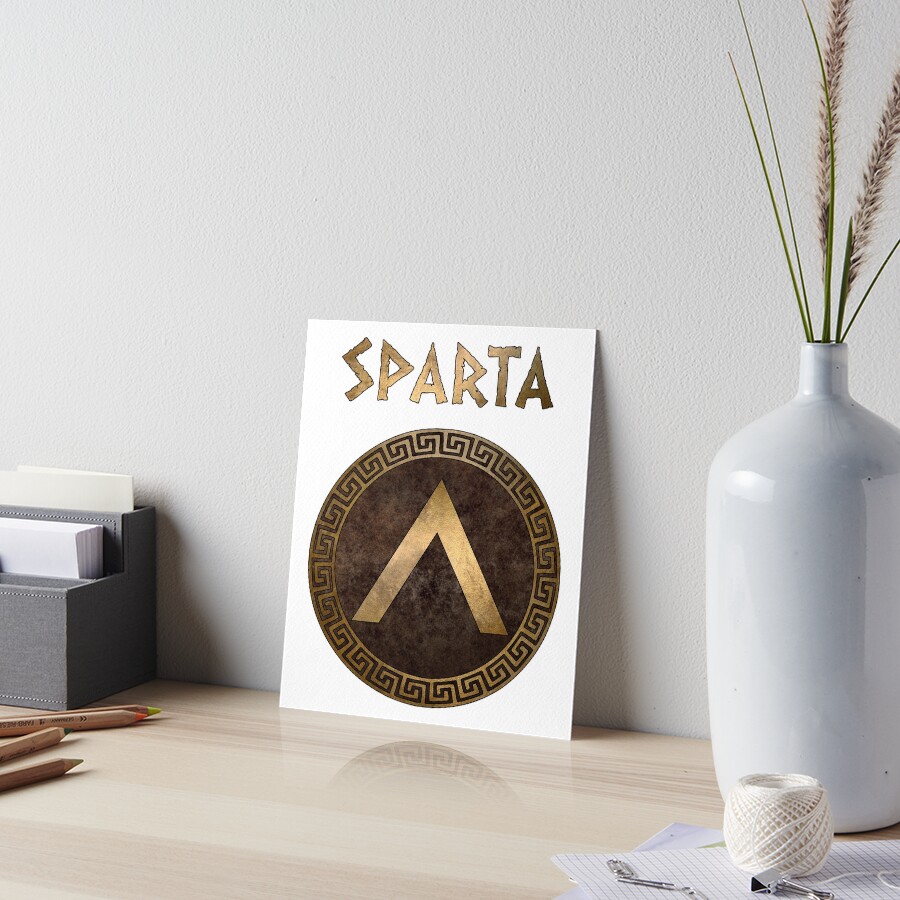 "Ancient Sparta Lambda Shield Symbol of the Spartans" Art Board Print by WarlordApparel | Redbubble