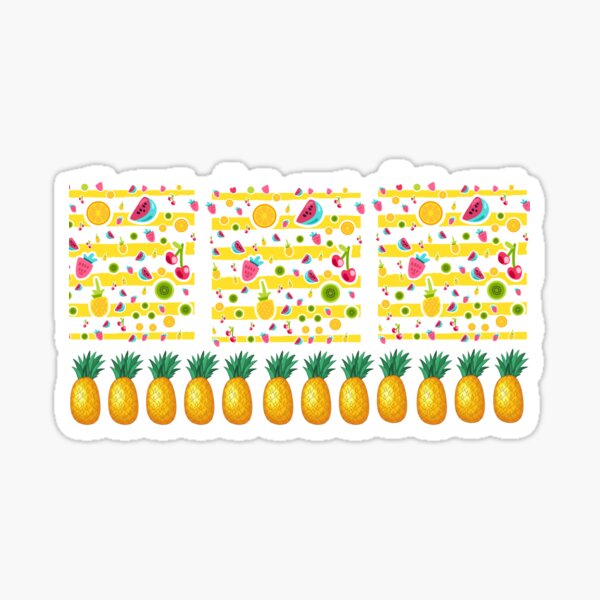 "Yellow Tropical Pineapple Fruit Bar " Sticker for Sale by aliyeus ...
