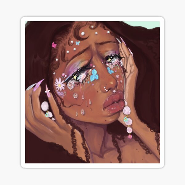 "floral tears" Sticker for Sale by Loohni | Redbubble