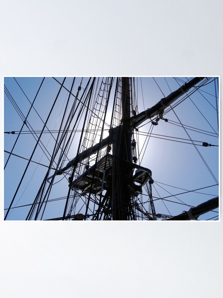 "HMS Bounty tall ship rigging" Poster for Sale by Ben Waggoner | Redbubble