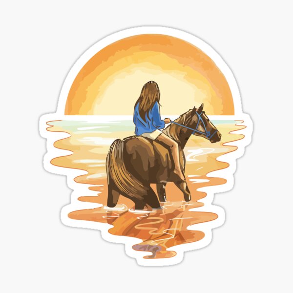 "riding horse" Sticker for Sale by zaher97 | Redbubble