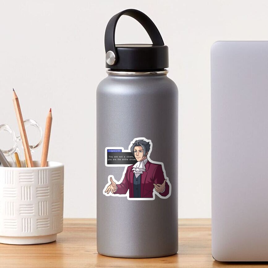 "Miles Edgeworth - Clown Meme" Sticker for Sale by Davriann | Redbubble