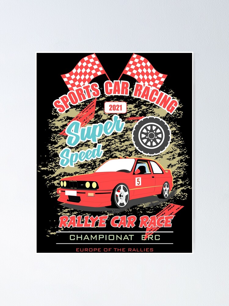 "ERC rally champion car race" Poster for Sale by Desibeau | Redbubble
