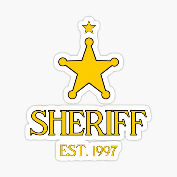 "Sheriff" Sticker for Sale by VRedBaller | Redbubble