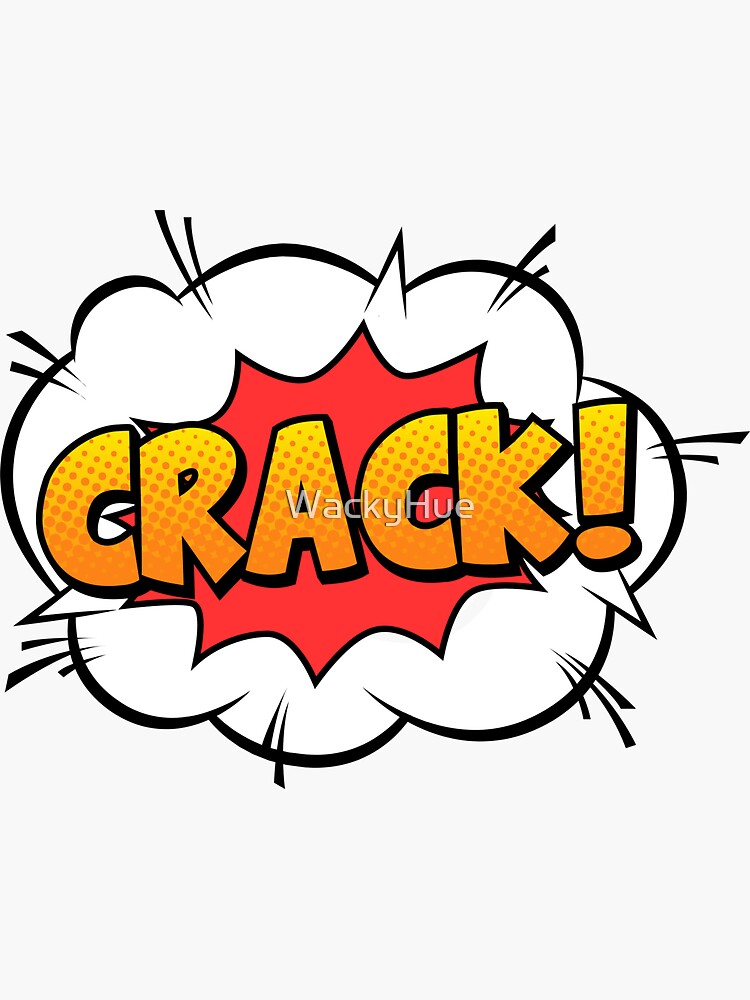 "Classic Pop Art 'CRACK!' Design" Sticker for Sale by WackyHue | Redbubble