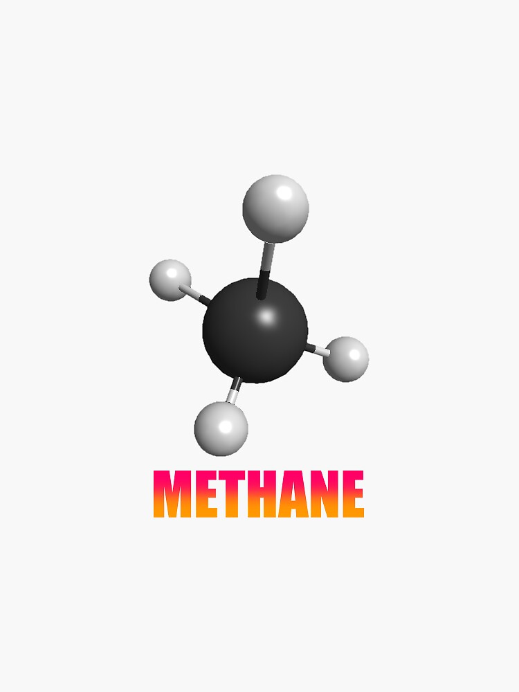 "Methane molecule " Sticker for Sale by ashleyhudson | Redbubble