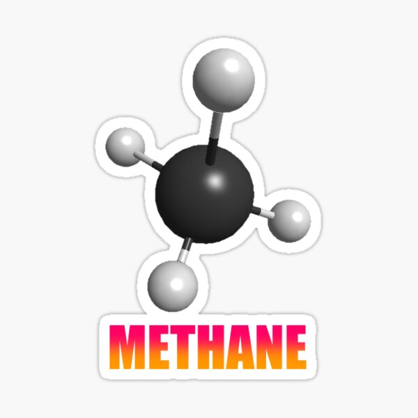 "Methane molecule " Sticker for Sale by ashleyhudson | Redbubble