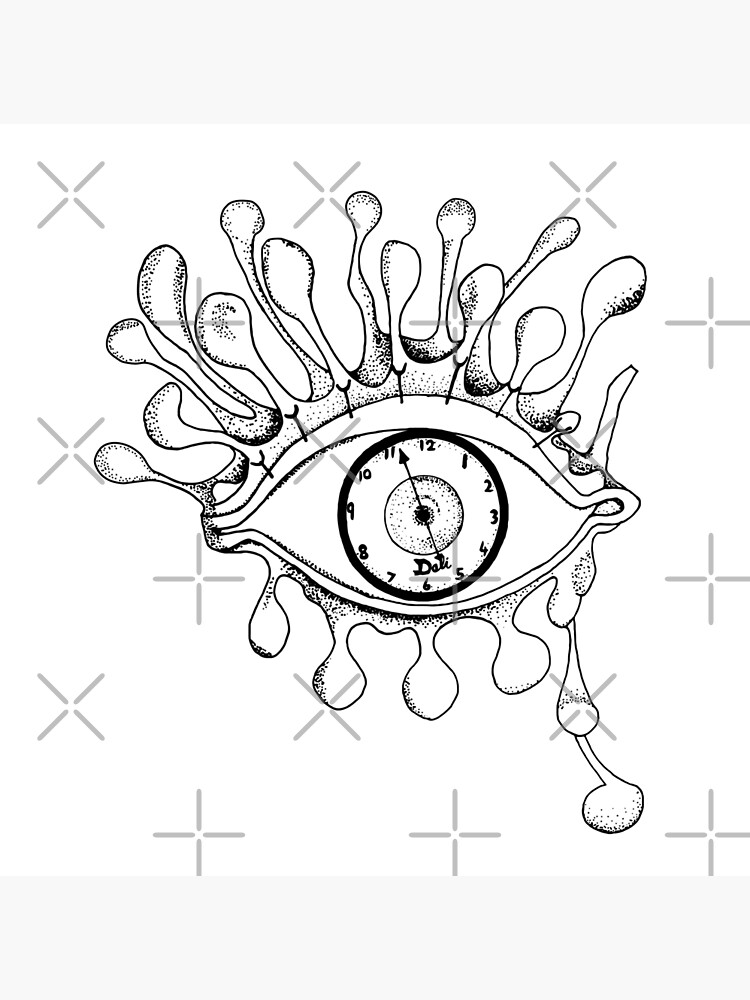 "Surreal Salvador Dali Drippy Eye Stipling Pen Drawing" Poster by ...