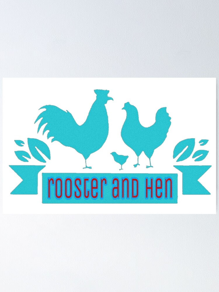 "rooster and hen design" Poster for Sale by ISMAILNAITDAOUD | Redbubble