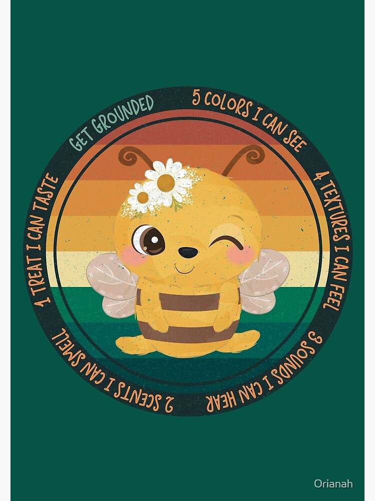 "Vintage Wise Bee Reminder: Overwhelmed? Stop and ground. Mindfulness ...