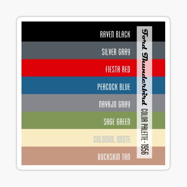1955-1957 Ford Thunderbird Upholstery Color Sample Card, 52% OFF