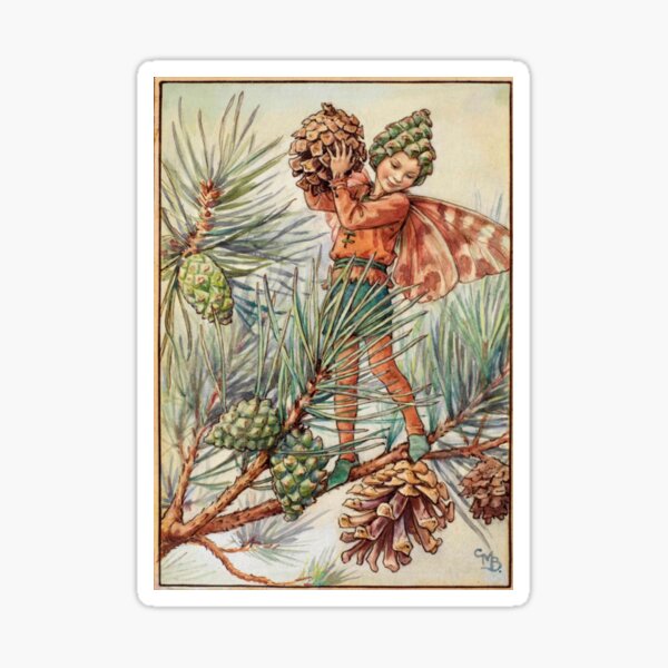 "The Pine Tree Fairy Vintage Christmas illustration " Sticker by ...