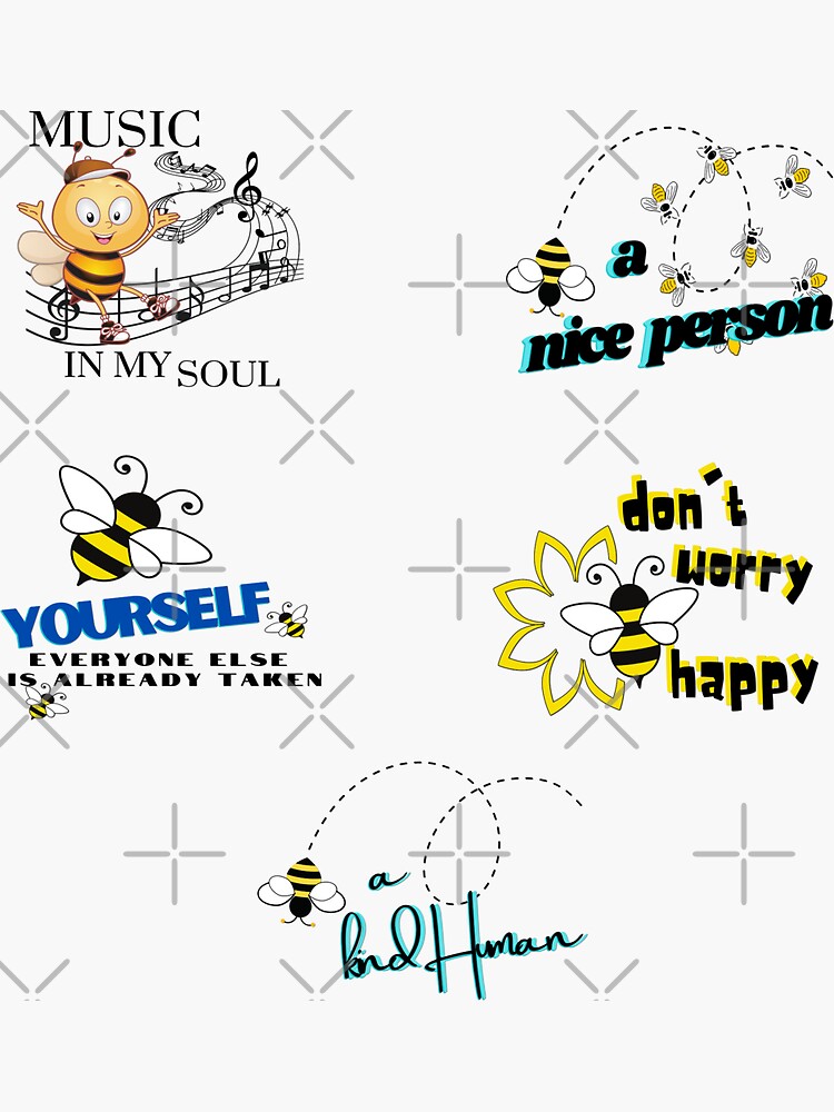 "Colorful Bee Stickers with pun phrases" Sticker for Sale by JustaGurli ...