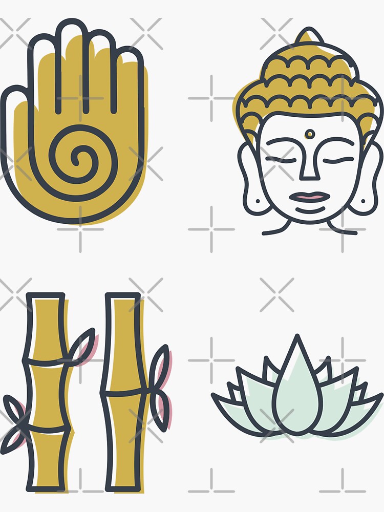 "Zen Meditation Graphics 2" Sticker for Sale by sixbeesketches | Redbubble