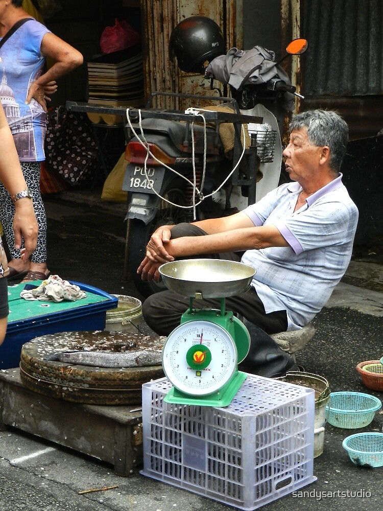 "Fishmonger at George Town, Penang Market, Malaysia" Poster for Sale by ...