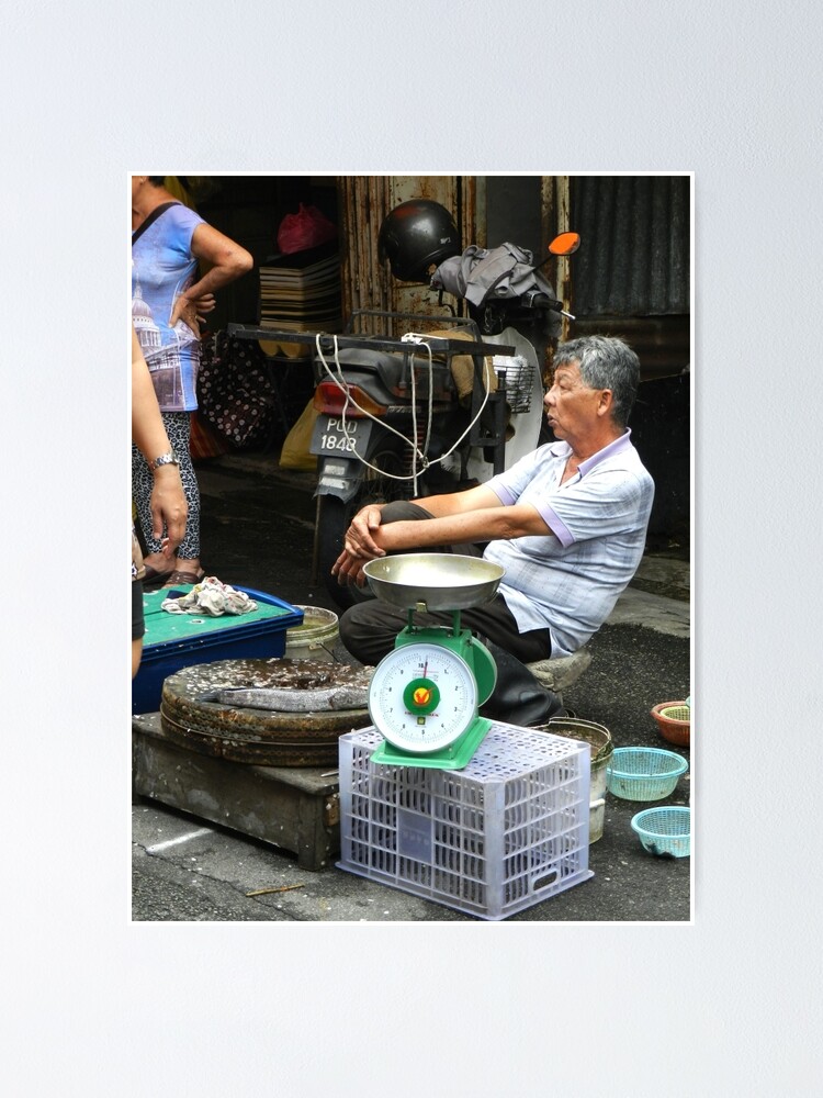 "Fishmonger at George Town, Penang Market, Malaysia" Poster for Sale by ...