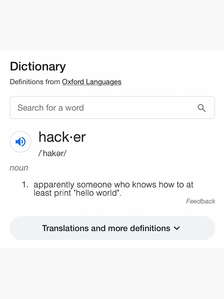 "Hacker Dictionary Definition" Sticker for Sale by Jennrly | Redbubble