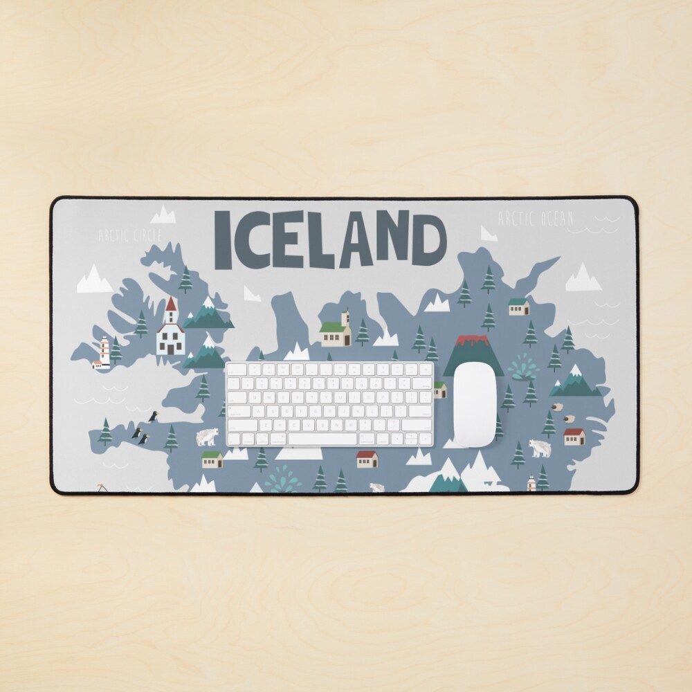 "ICELAND illustrated map" Poster for Sale by 0kay-co | Redbubble
