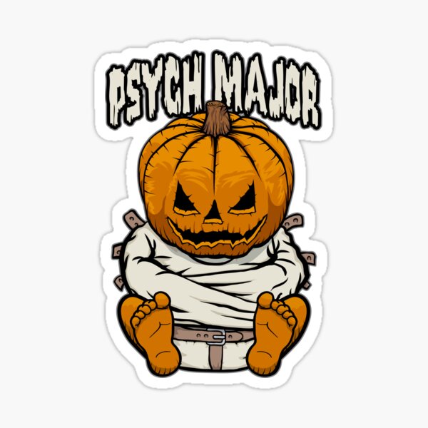 "Psych Major Psychology Psychologist Crazy Halloween Pumpkin" Sticker ...