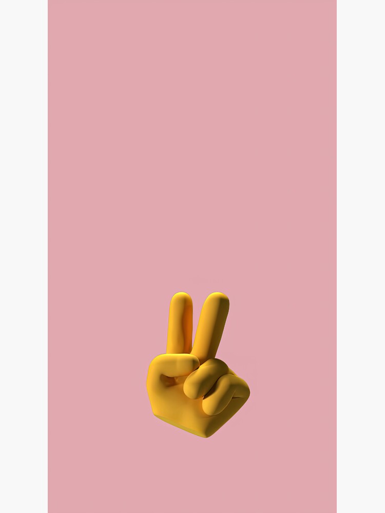 "Persons Hand Doing Peace Sign Pink" Sticker for Sale by ProjectEnigma ...