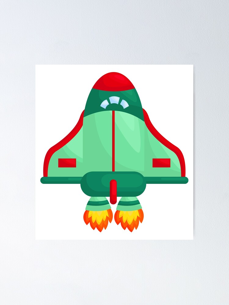"Cute Spaceship Art" Poster for Sale by Rittichai | Redbubble