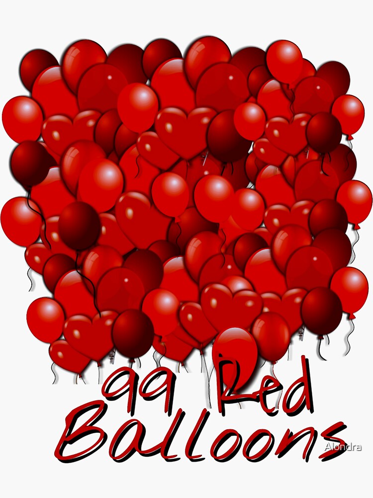 "99 Red Balloons Art" Sticker by Alondra | Redbubble