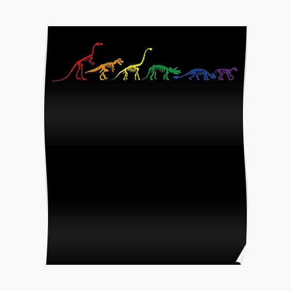 Póster « Arco Iris Dinosaurio Queer Fósiles Esqueletos Orgullo Lgbt» de ...
