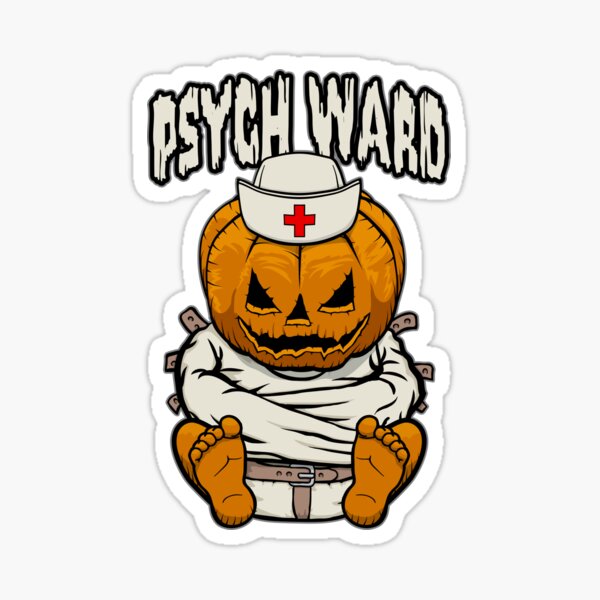 "Psych Ward Psychiatric Nurse Crazy Halloween Pumpkin" Sticker for Sale ...