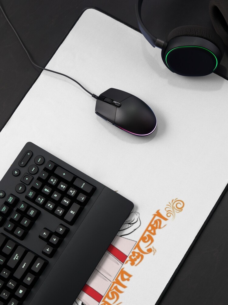 " Goddess Durga in Happy Durga puja background with bengali text (durga ...