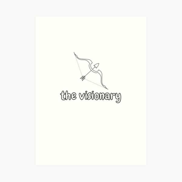 "Lettering the visionary in black hollow font drawing bow and arrow ...