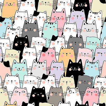 "Colorful Funny Cat Crowd Pattern" Sticker for Sale by GoodAttire ...