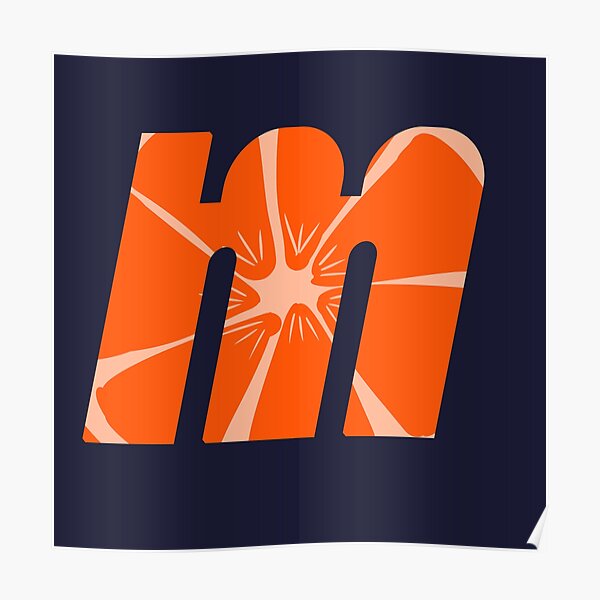 "Letter M Orange Initials" Poster for Sale by meiyorrr | Redbubble