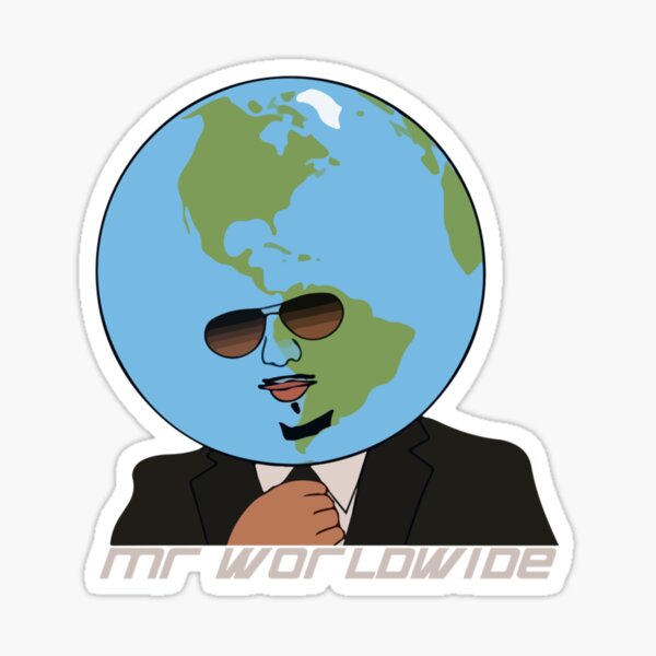 "mr worldwide" Sticker for Sale by onkeyMonkey | Redbubble