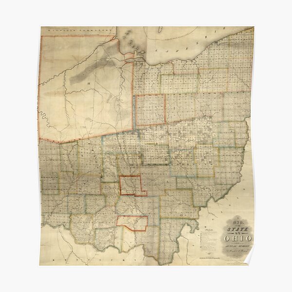 "Map of Ohio 1815" Poster by mollyfare | Redbubble