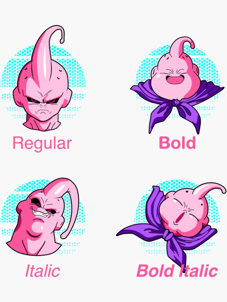 "Majin Fonts" Sticker for Sale by GasonJennifer | Redbubble