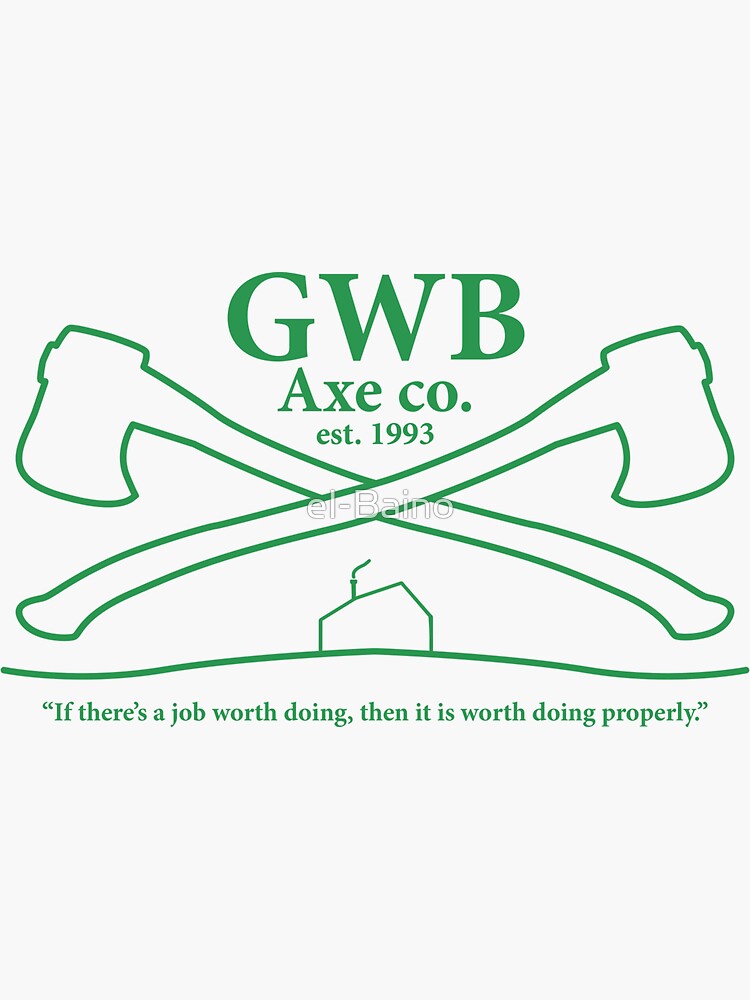 "GWB Axe co. Logo/Branding" Sticker for Sale by el-Baino | Redbubble