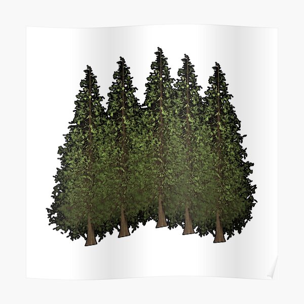 "Pine Tree Sticker Design" Poster by edmondantes | Redbubble
