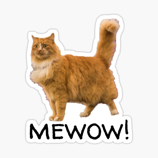 "Orange Blob Cat Mewow" Sticker for Sale by MatildaGarb | Redbubble