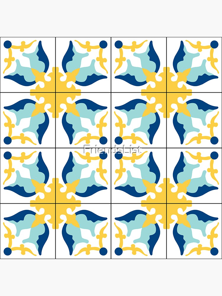 "Maltese Tiles Pattern #3" Sticker for Sale by FriendsList | Redbubble