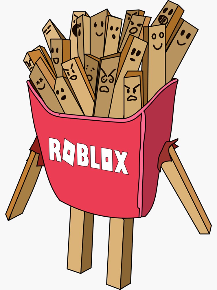 "roblox avatar french fries skin" Sticker for Sale by CoolFoxTee ...