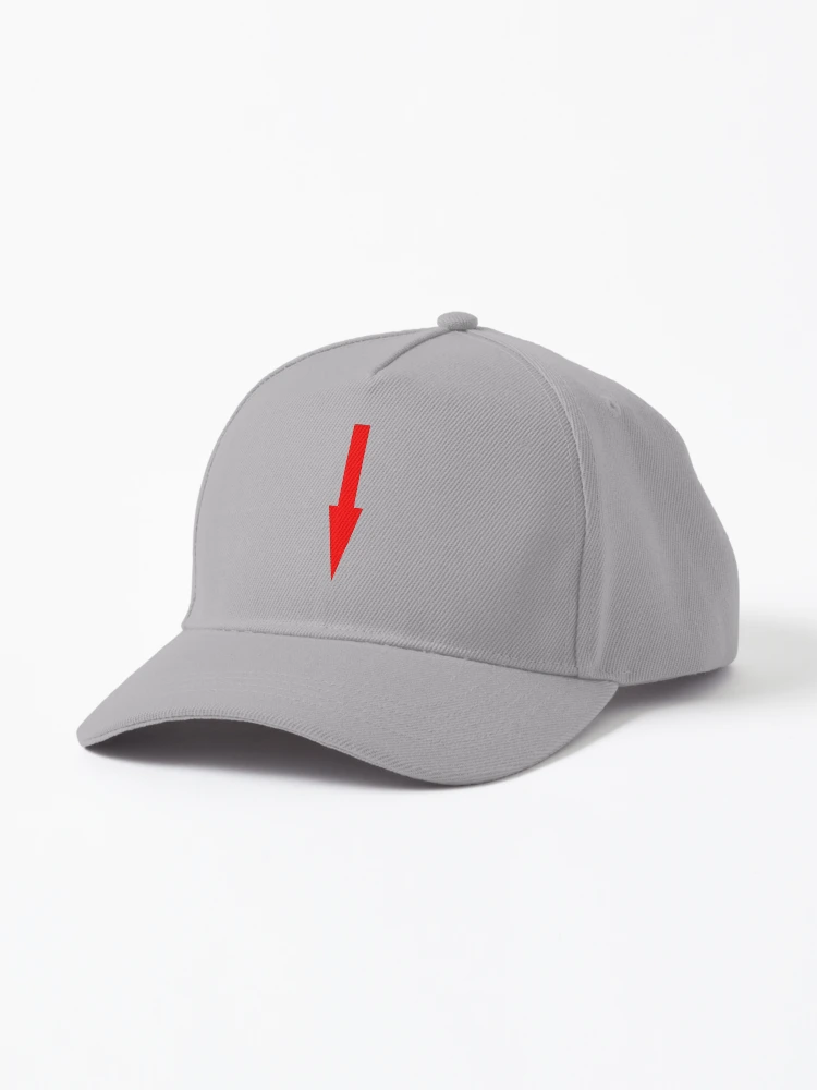 yellow arrow pointing down hat