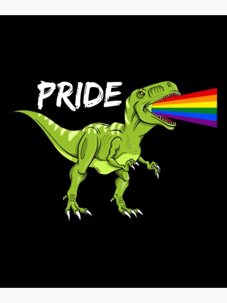 "T Rex Shooting Rainbow Laser Dinosaur LGBTQ" Poster for Sale by ...