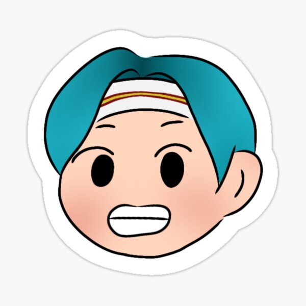 "cute BTS v in blue hair" Sticker for Sale by Eshatirrazia25 | Redbubble