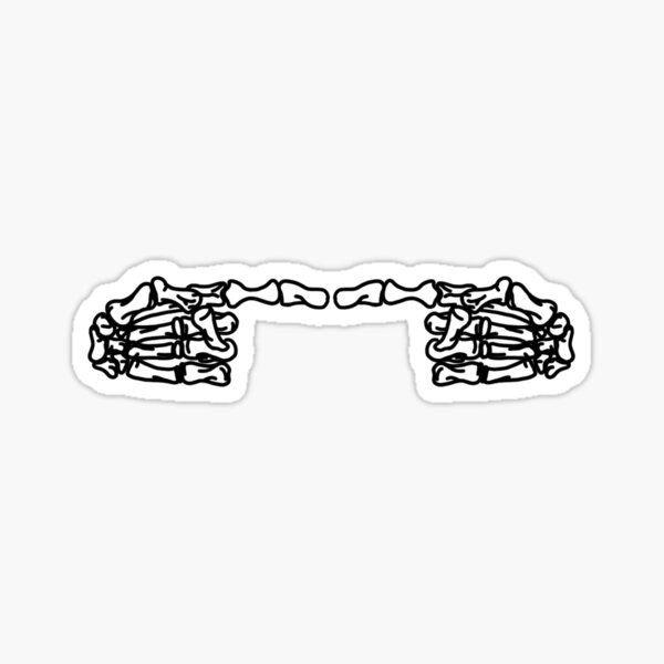 "Shy skeleton hands" Sticker for Sale by roastbeefslaps | Redbubble
