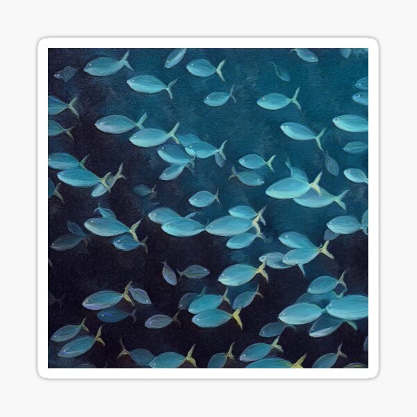 "Blue fish" Sticker by beamorello | Redbubble