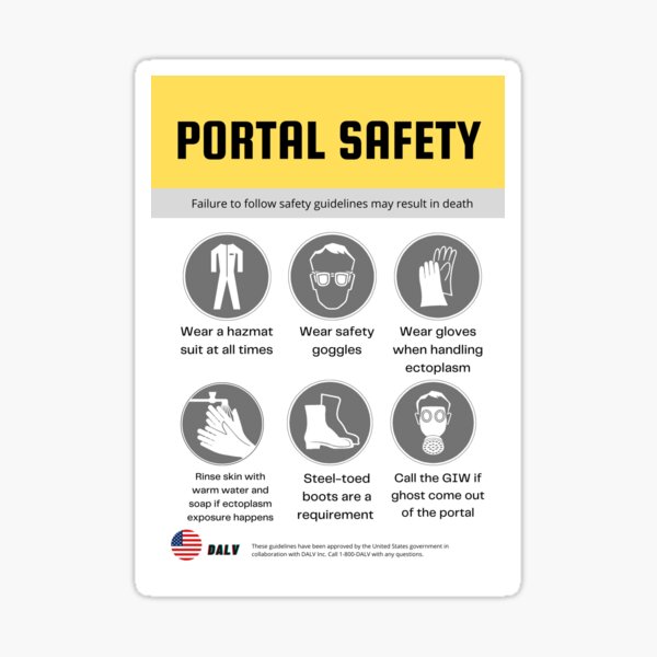 "Portal Safety " Sticker for Sale by Sailortonishop | Redbubble