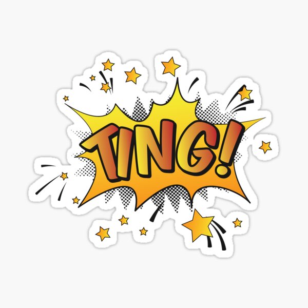 "TING!" Sticker for Sale by GTdesigns | Redbubble