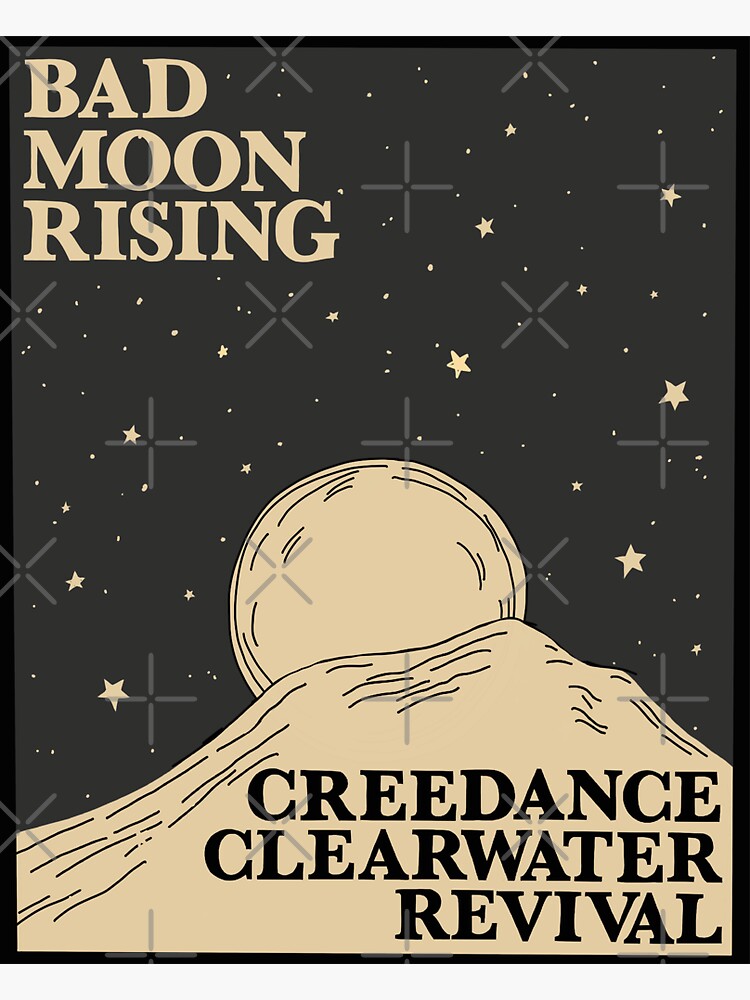 "Bad Moon CCR" Sticker for Sale by mollymattin | Redbubble