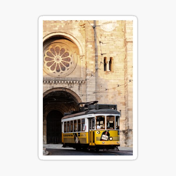 "Retro Lisbon electric tram" Sticker for Sale by roman-visuals | Redbubble