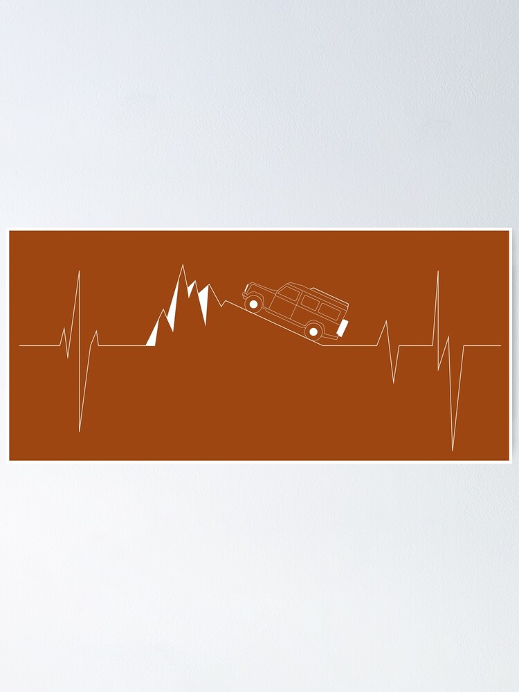 Póster «Land Rover Heart Beat Mountain 4x4 Blanco» de Oddoty | Redbubble